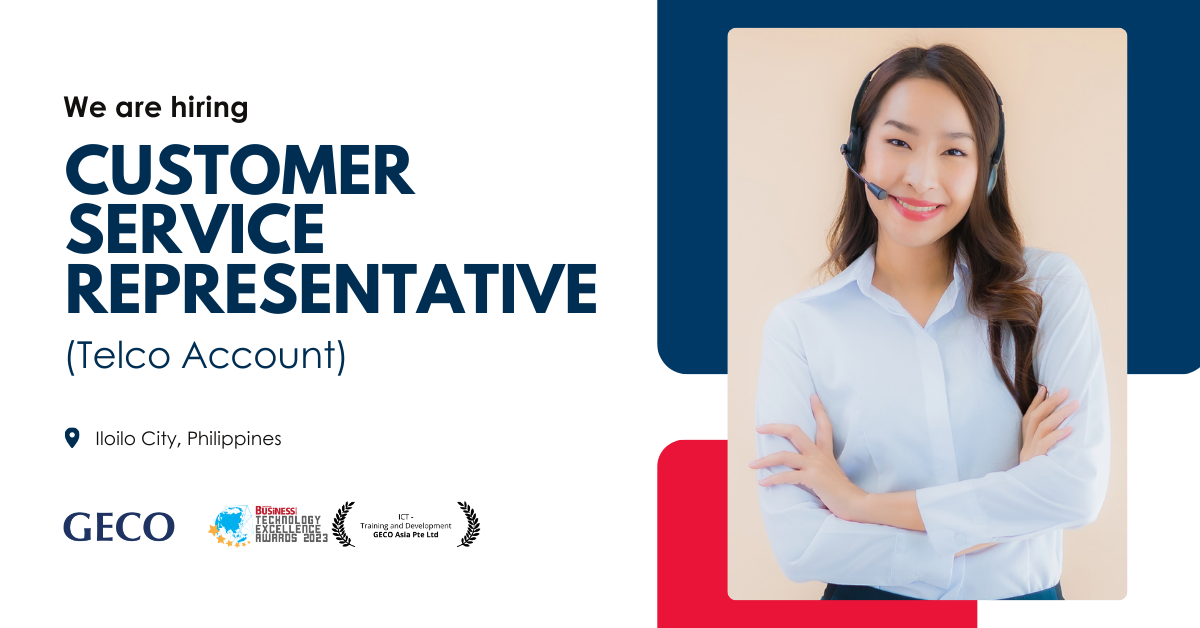 We are Hiring: Customer Service Representative (CSR) - Iloilo City ...